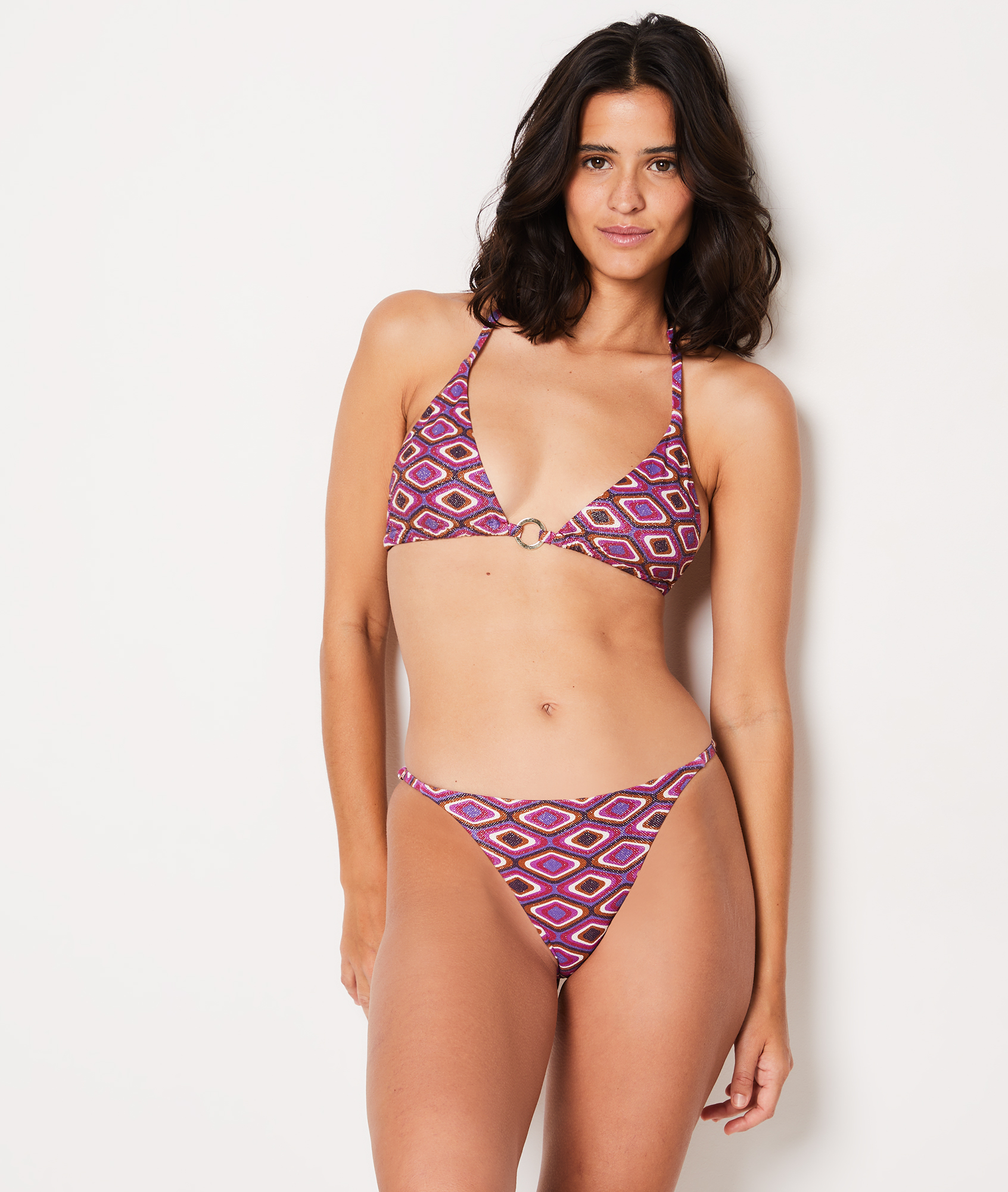Glittery Patterned Brazilian Bikini Bottoms Tzigane Multicolore Etam