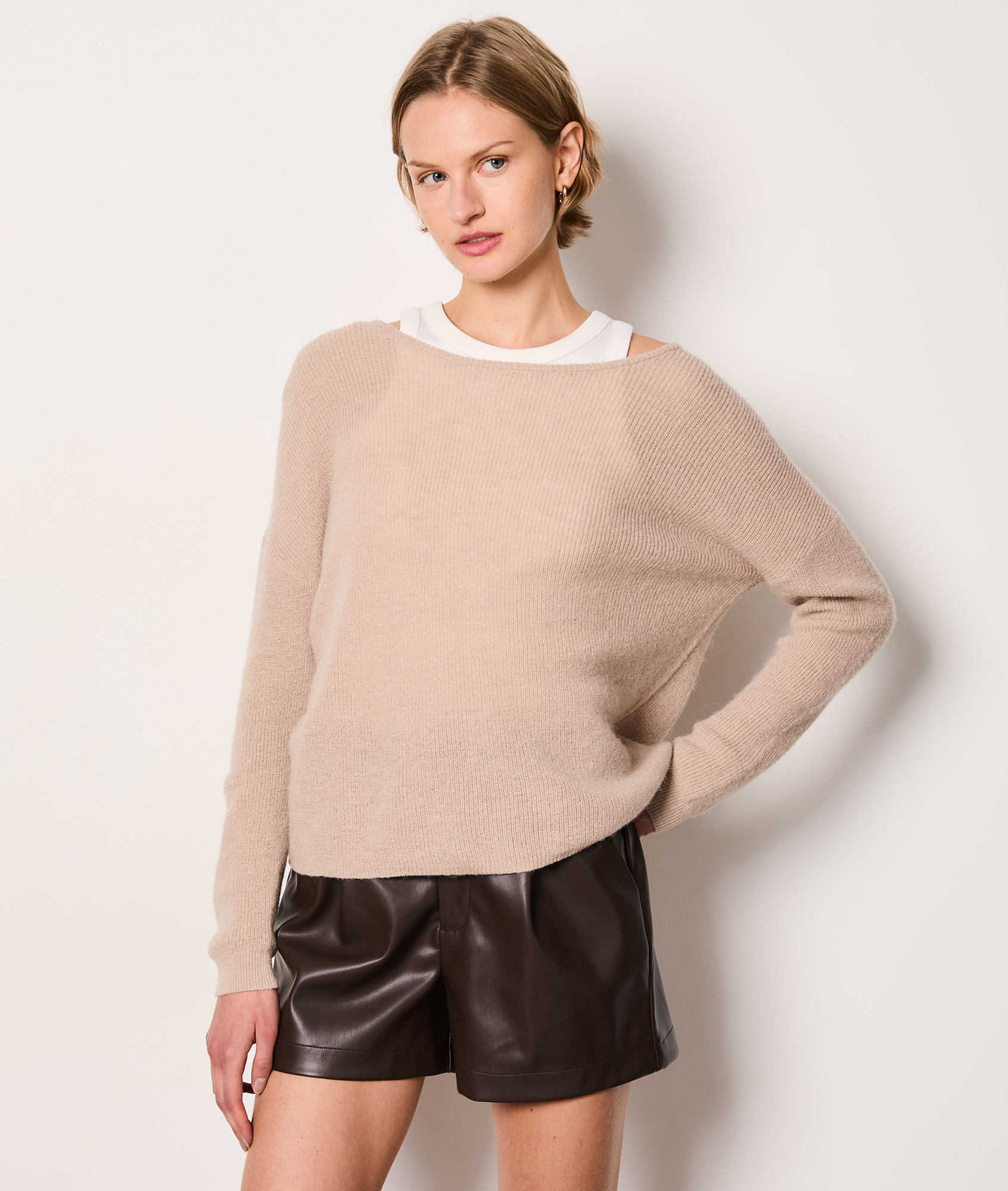 Button-Back Cardigan - GARDENIA - BEIGE - ETAM