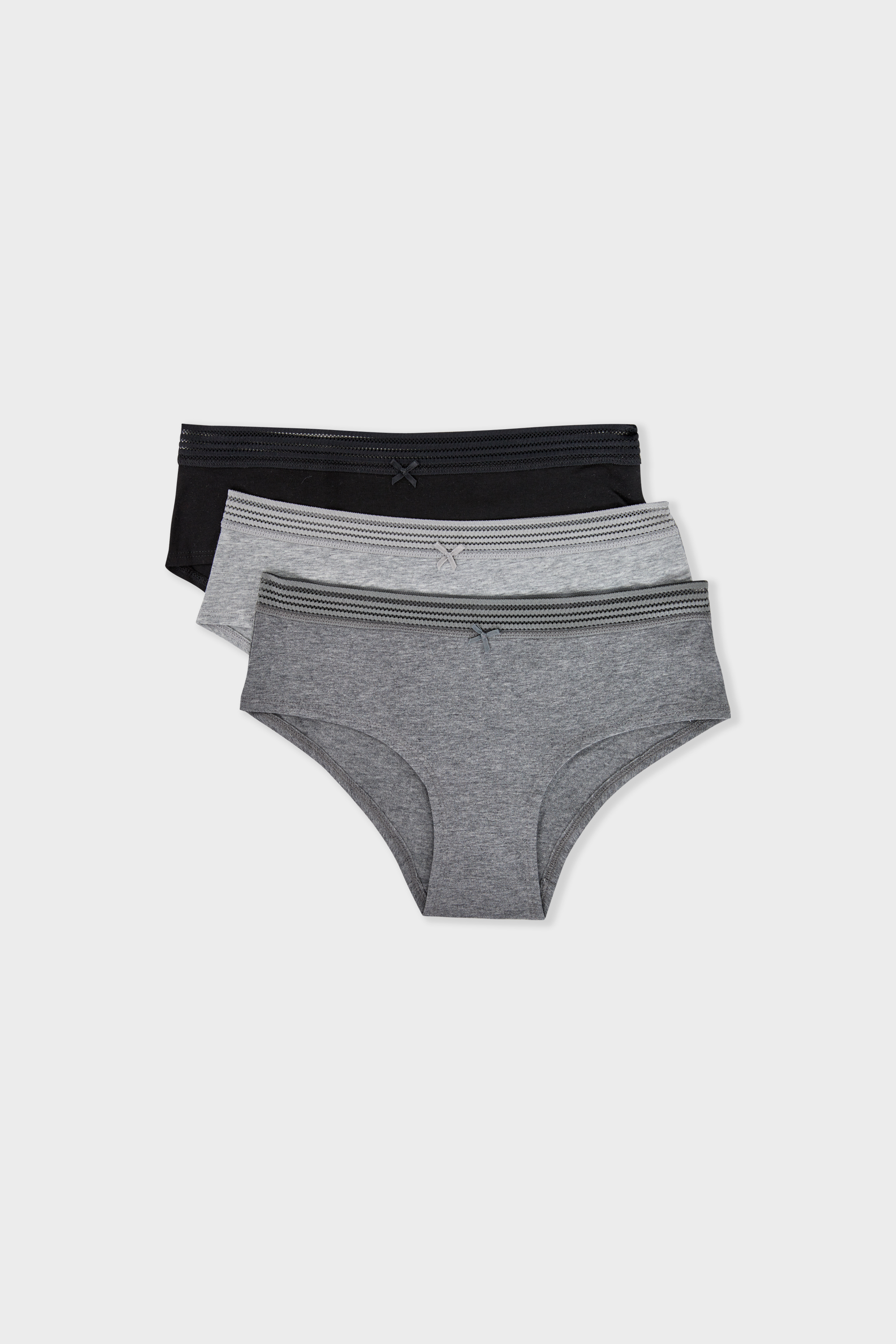 3-Pack Of Organic Cotton & Lace Shorties - JACK LACE - MULTICOLORE - ETAM