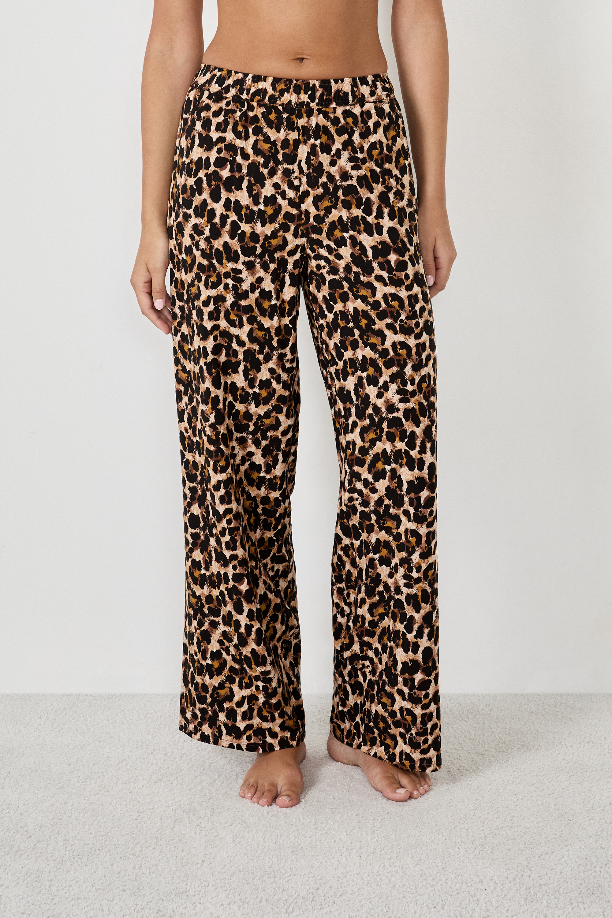 Leopard Print Pajama Pants - TALIA - IMP FD MARRON - ETAM