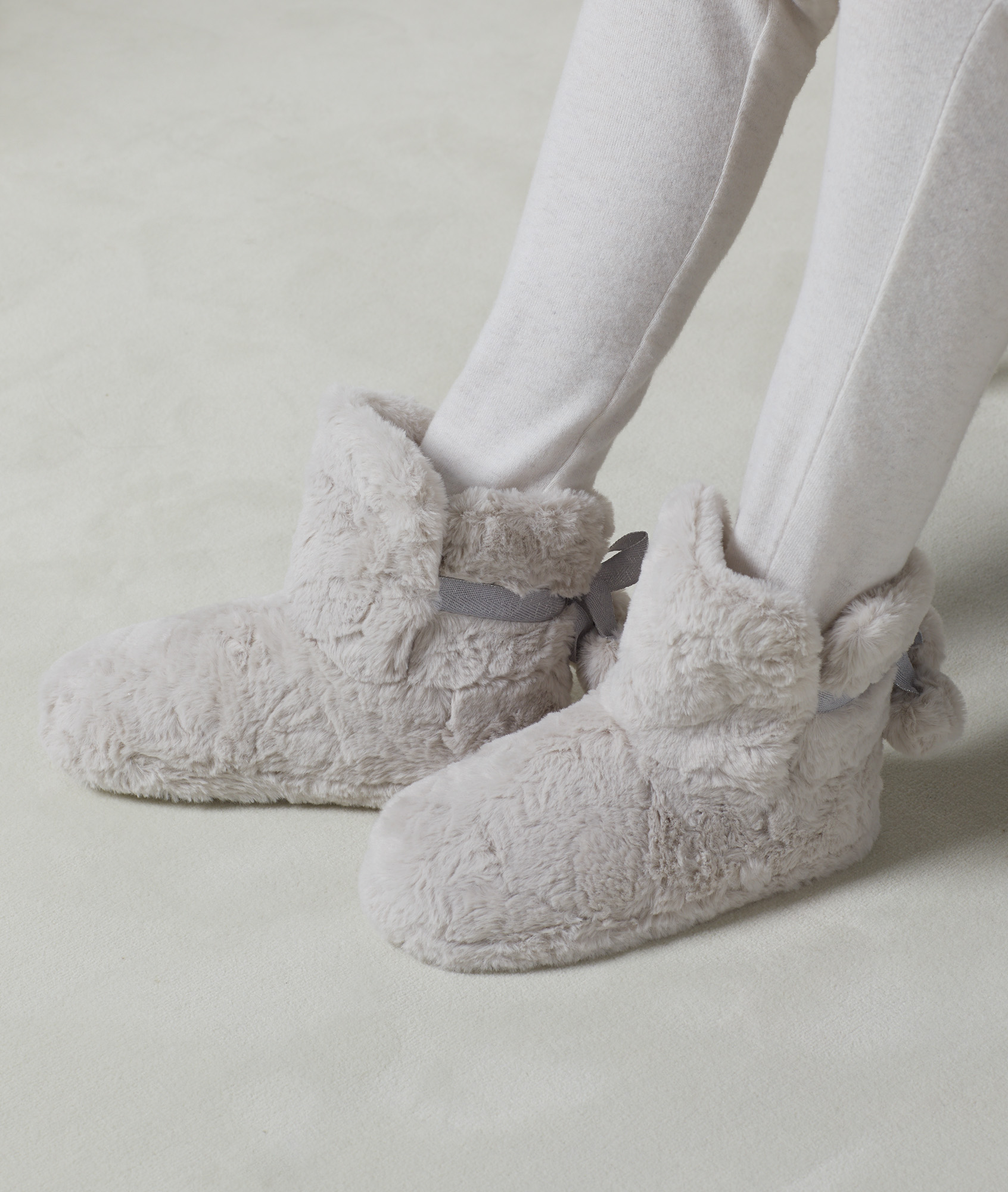 Fur-Lined Ankle Boot Slippers - OXANA - GRIS CLAIR - ETAM