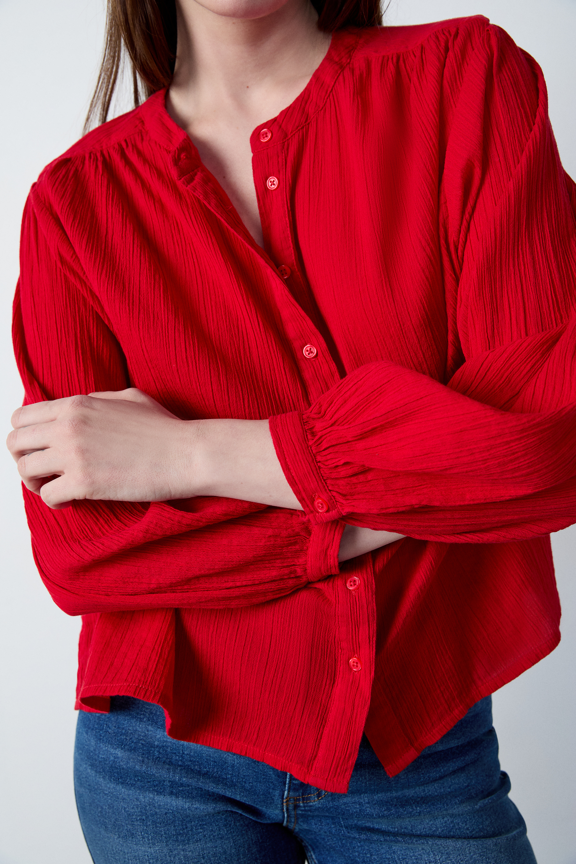 Flowy Buttoned Shirt - RAVEN - CARDINAL - ETAM
