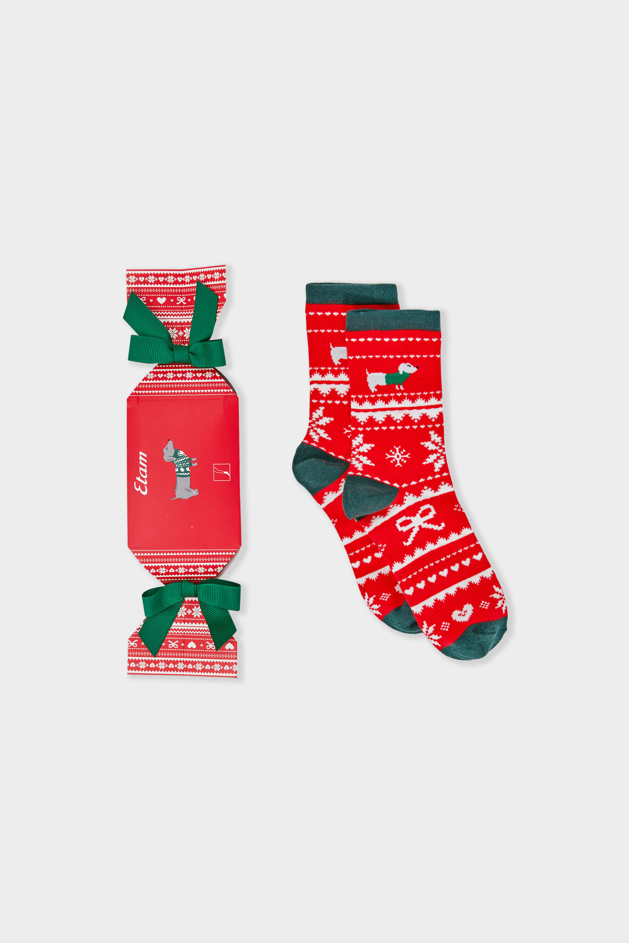 Fine knit patterned socks - JACQ - ROUGE - ETAM
