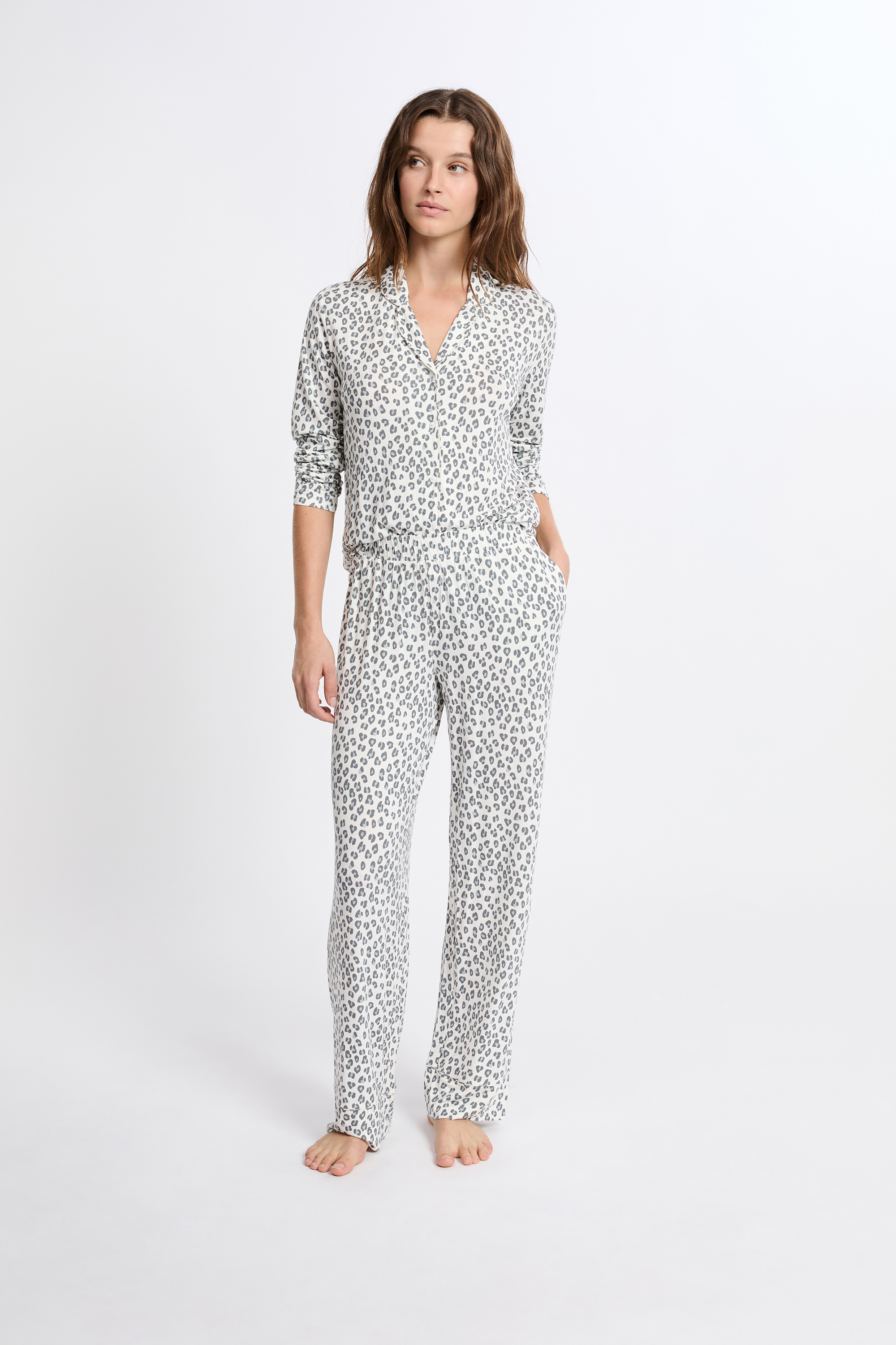 2-Piece Long-Sleeved Pajamas - LUDVIKA - OXYGENE - ETAM