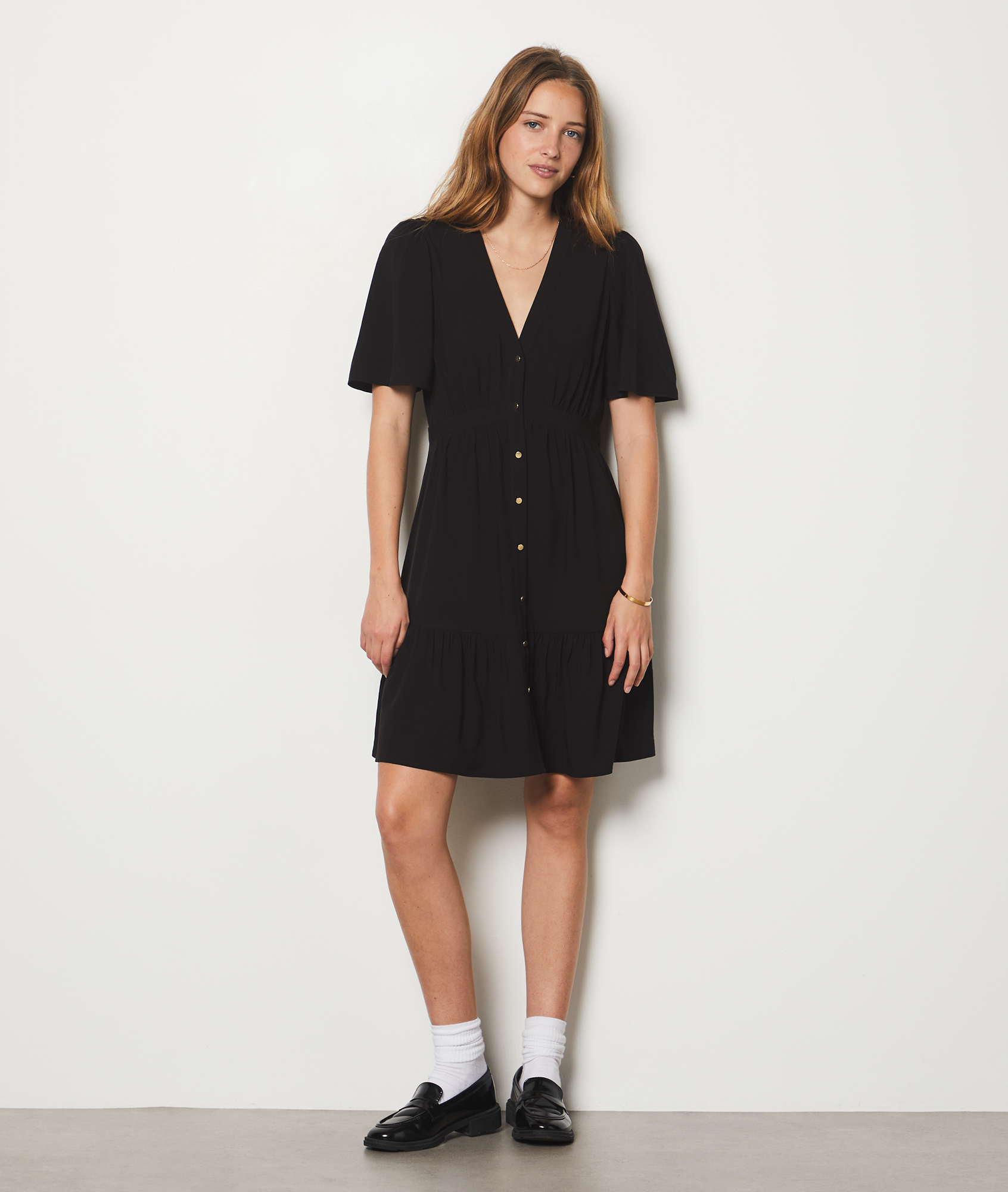 Buttoned Short Dress - JOICE - NOIR - ETAM